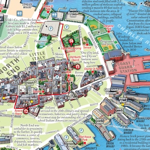 Boston Historic Illustrated Map (folded) - Etsy