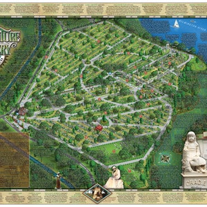 Bonaventure Cemetery Illustrated Map folded - Etsy
