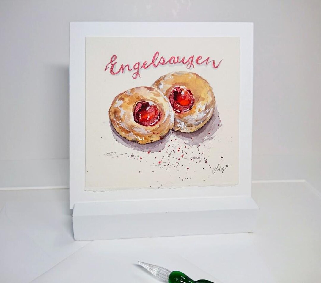Hand-painted Christmas Card Angel Eyes Hussar Cookies Christmas Cookies ...