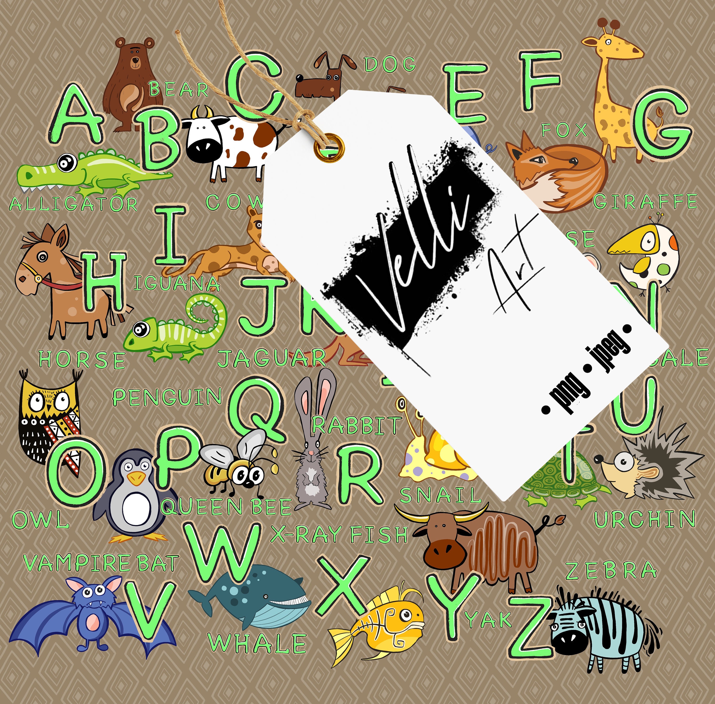 Animal Alphabet Font with Safari Jungle Zoo Animals | Etsy