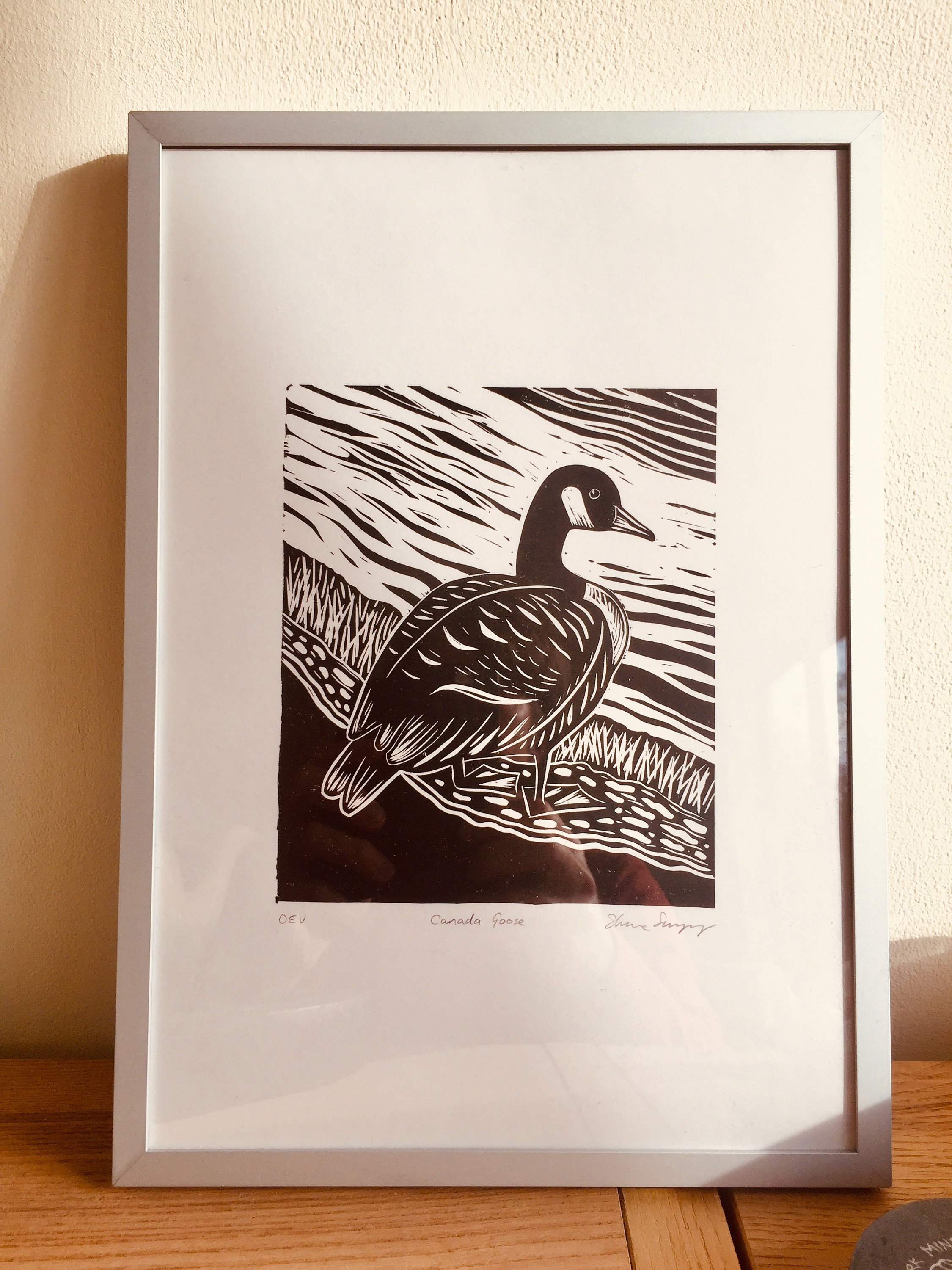 Original Linoldruck einer Kanadagans. Vogel Kunst - Etsy.de
