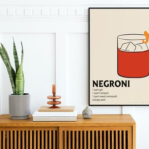 Negroni Poster Cocktail Recipe Wall Art Bar Sign Decor Gin - Etsy Canada