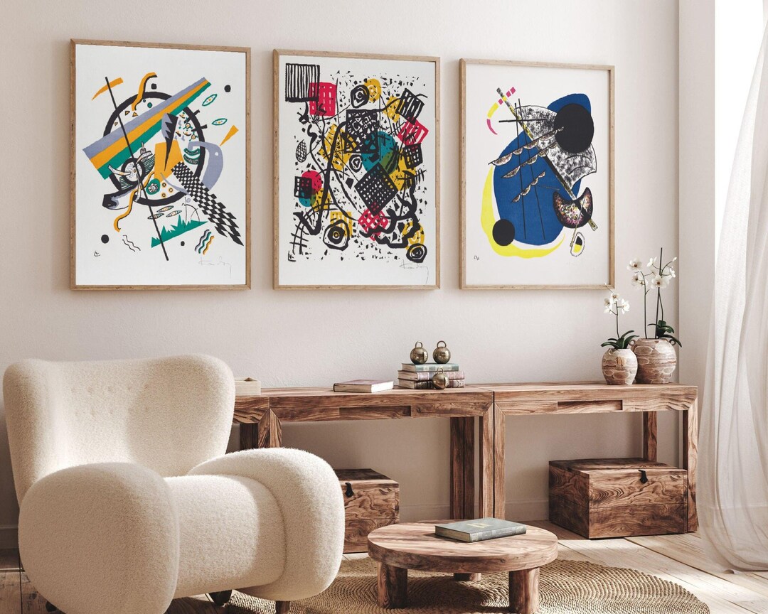 Wassily Kandinsky Print Set of 3, Mid Century Modern Gallery Wall Art ...