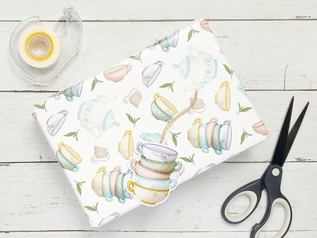Tea Cup Wrapping Paper Gift Wrap Tea Party - Etsy