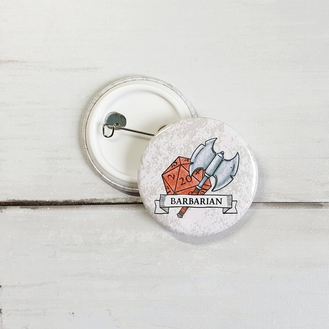 Dnd Class Badge Illustration Pin Badge Dungeon and Dragons RPG Bag ...