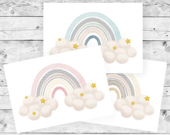 Rainbow Nursery Art Print for Baby Boho Print for Girls Room - Etsy