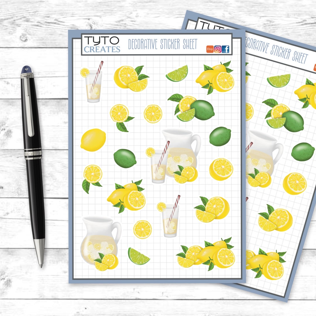 LEMON & LIME Decorative Planner Stickers Gloss or Matte Stickers Diary ...
