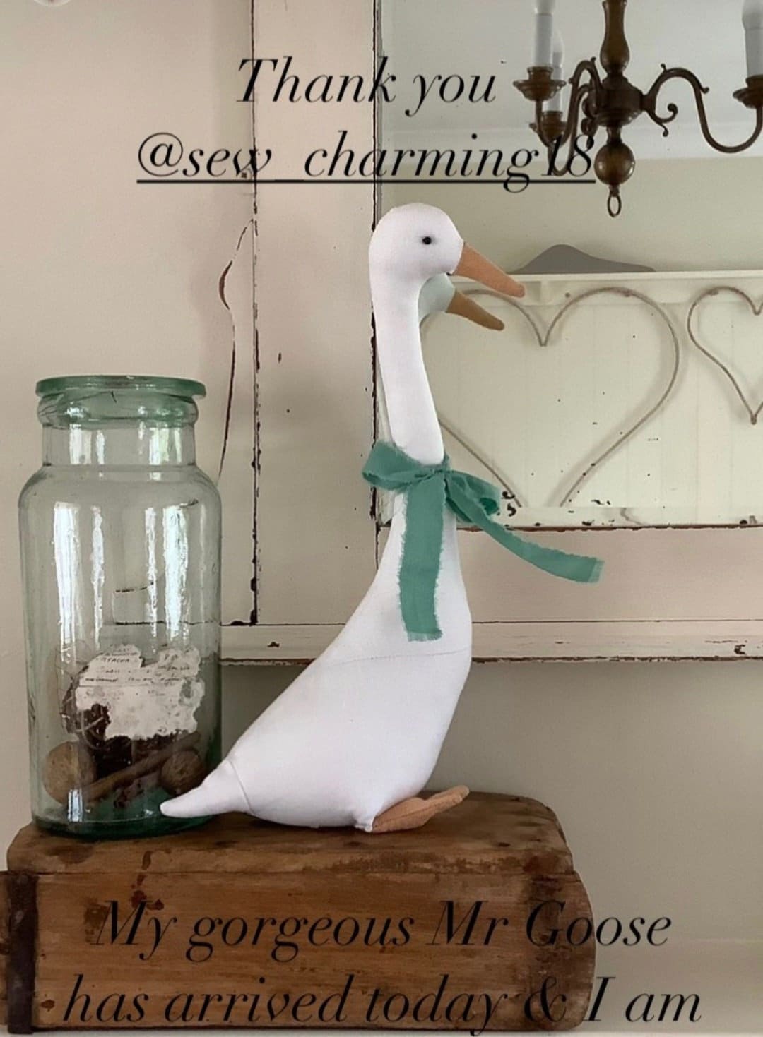 Medium Sized Mr Goose. Handmade Linen Goose. Home Decor and Gift Idea ...