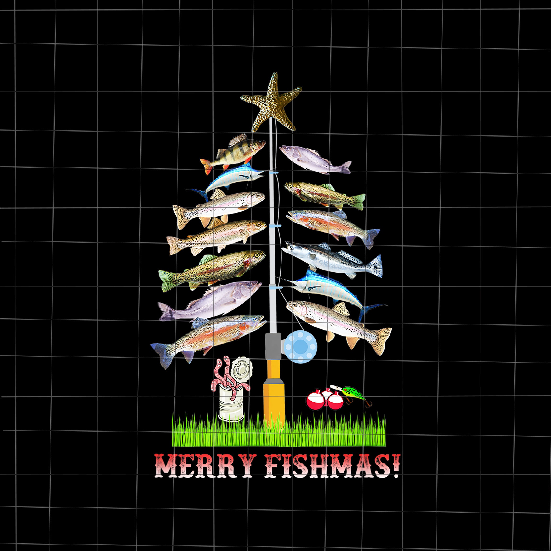 Merry Fishmas Png Merry Fishmas Christmas Tree Png Christmas | Etsy