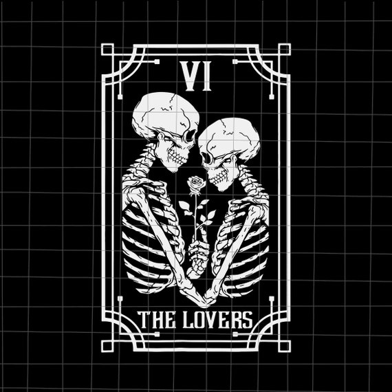 The Lovers Tarot Card Svg Skeletons Halloween Svg Skeletons Etsy