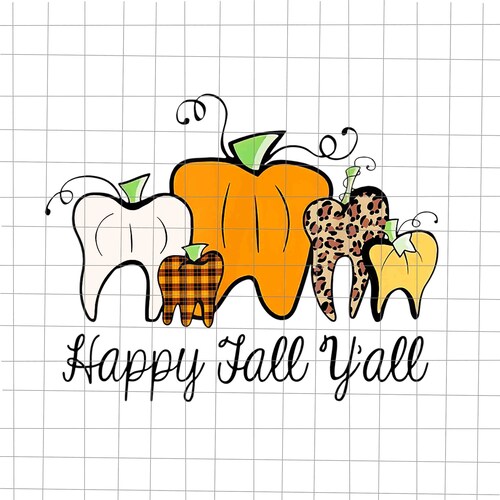 Happy Fall Y'all Png Pumpkin Teeth Png Fall Png Leopard - Etsy