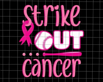 Cancer Baseball Svg - Etsy