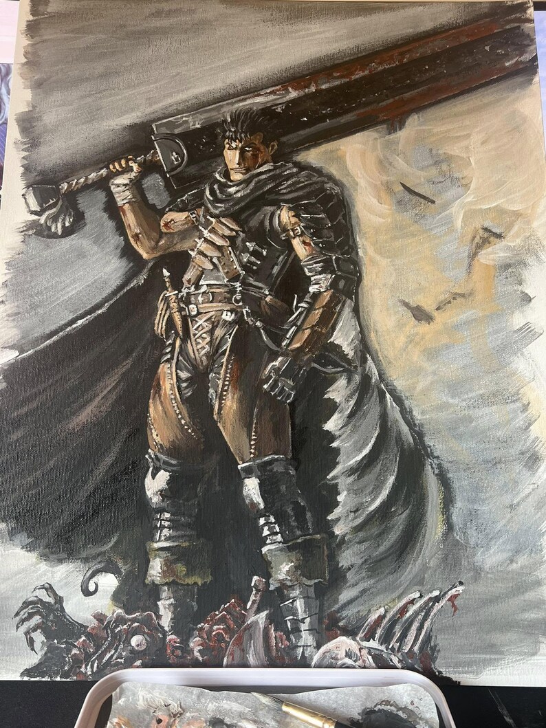 Berserk Guts Griffith Hand Painted in Acrylics on Canvas Board - Etsy