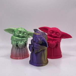 Baby Grogu Holding Heart 3D Printed - Etsy
