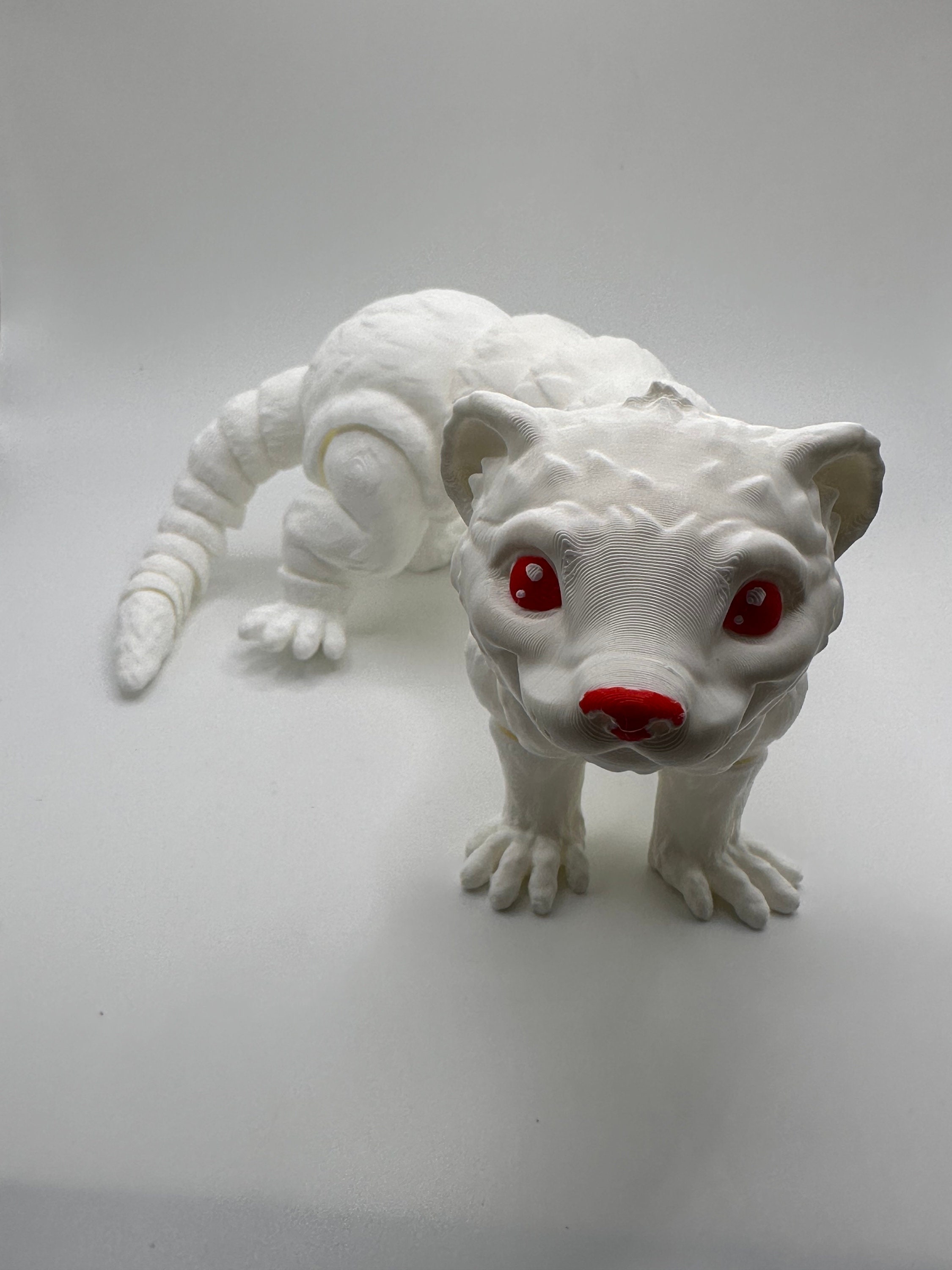 Flexi Albino Ferret Figurine 3D Printed, Jumbo Ferret Home Decor ...
