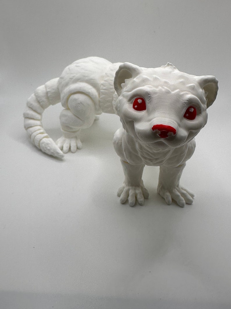 Flexi Albino Ferret Figurine 3D Printed, Jumbo Ferret Home Decor ...