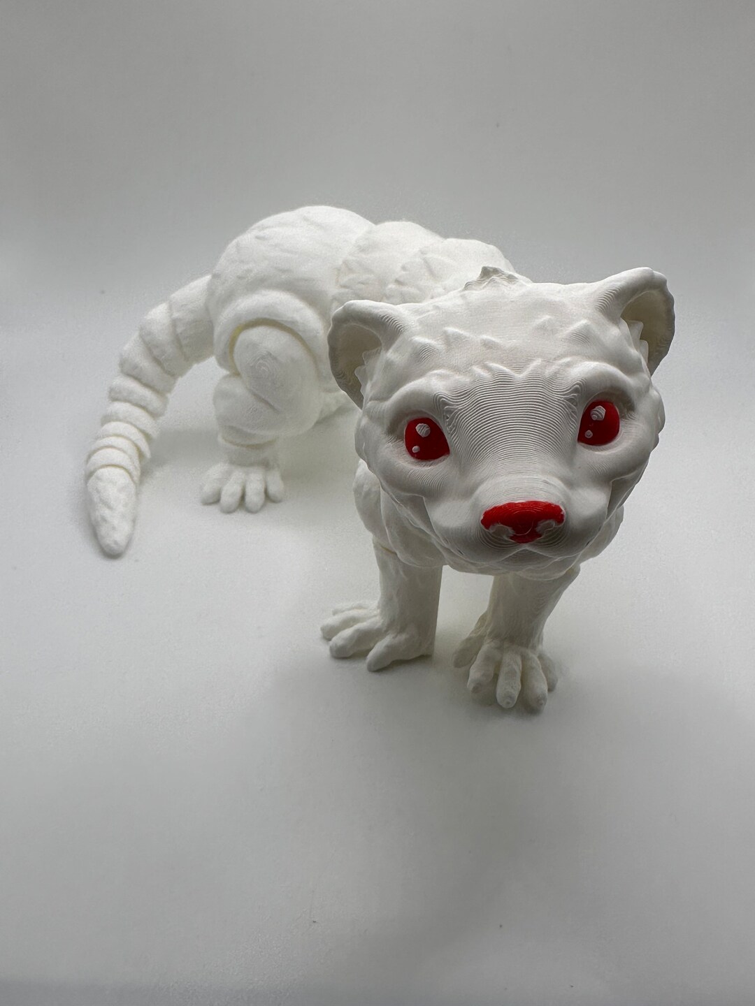 Flexi Albino Ferret Figurine 3D Printed, Jumbo Ferret Home Decor ...