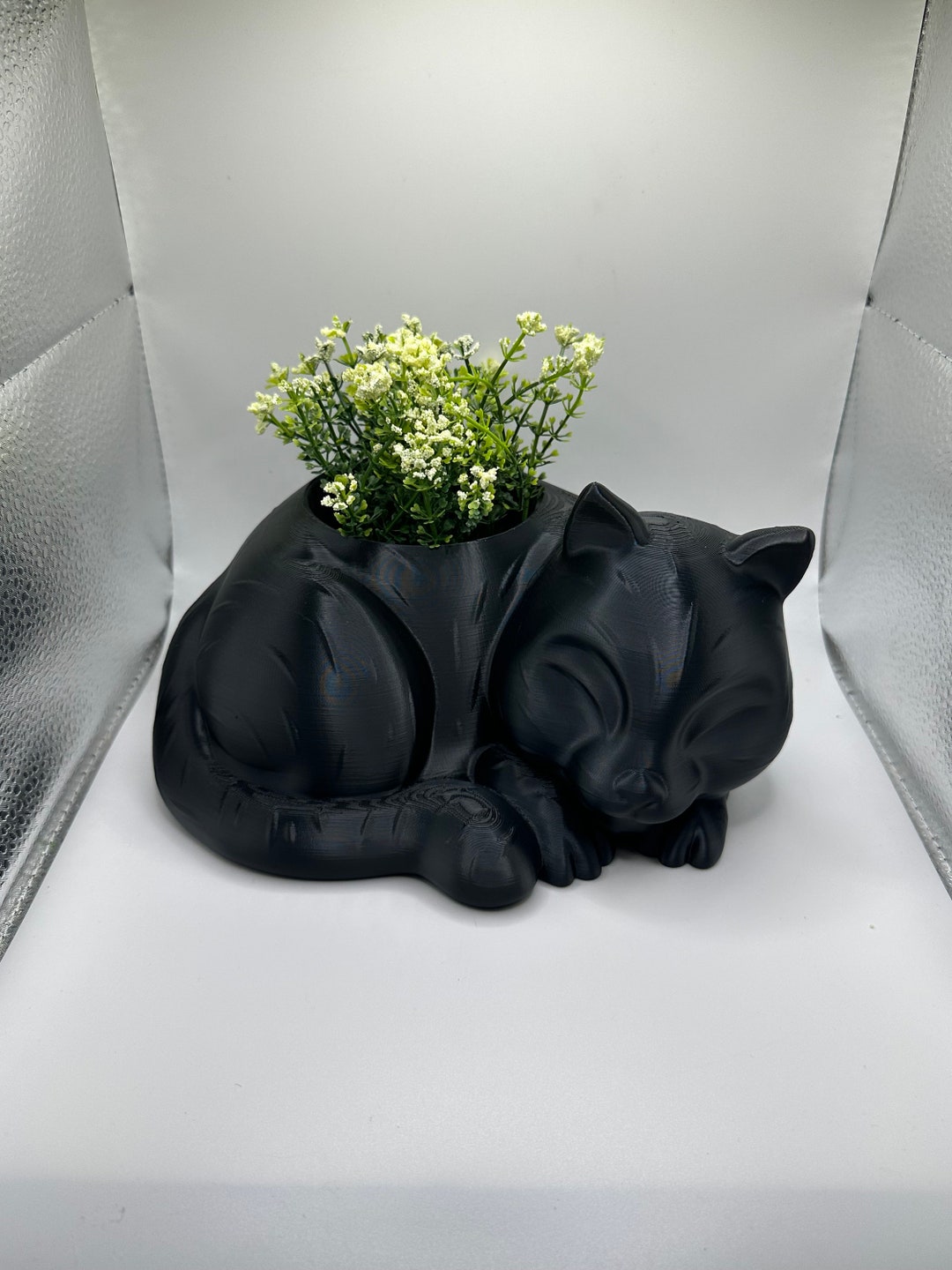 Sleeping Kitty Planter 3D Printed - Etsy