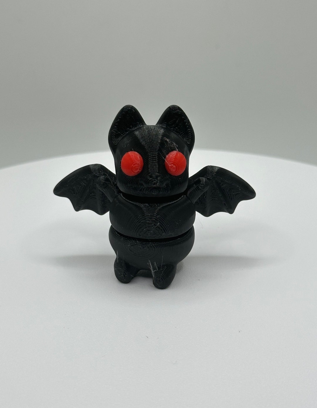 Tiny Bat Figurine 3D Printed, Optional Trash Can, Home Decor or Desk ...