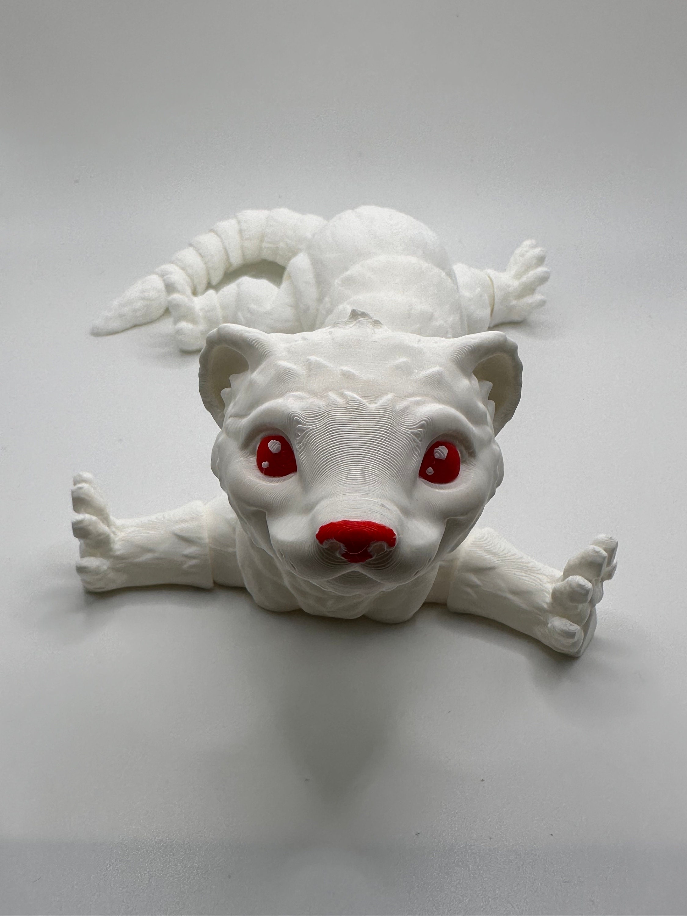 Flexi Albino Ferret Figurine 3D Printed, Jumbo Ferret Home Decor ...