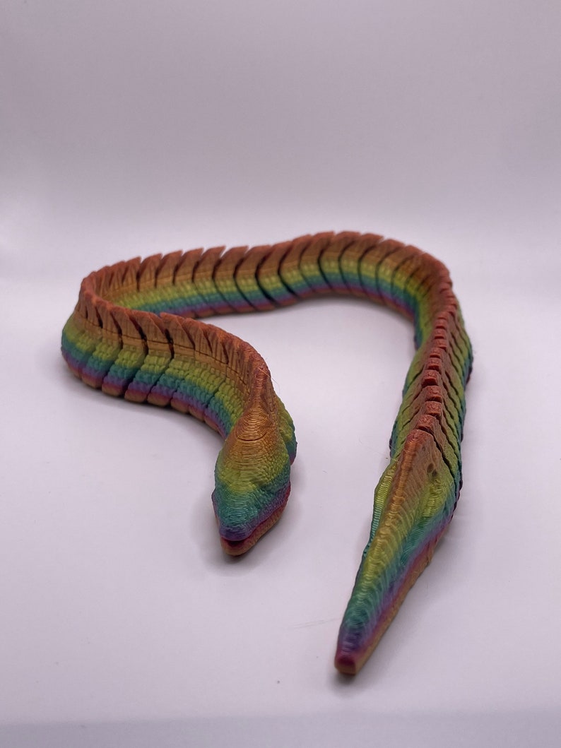 Eddie the Articulated Eel 3D Printed Large Snake Toy | Etsy