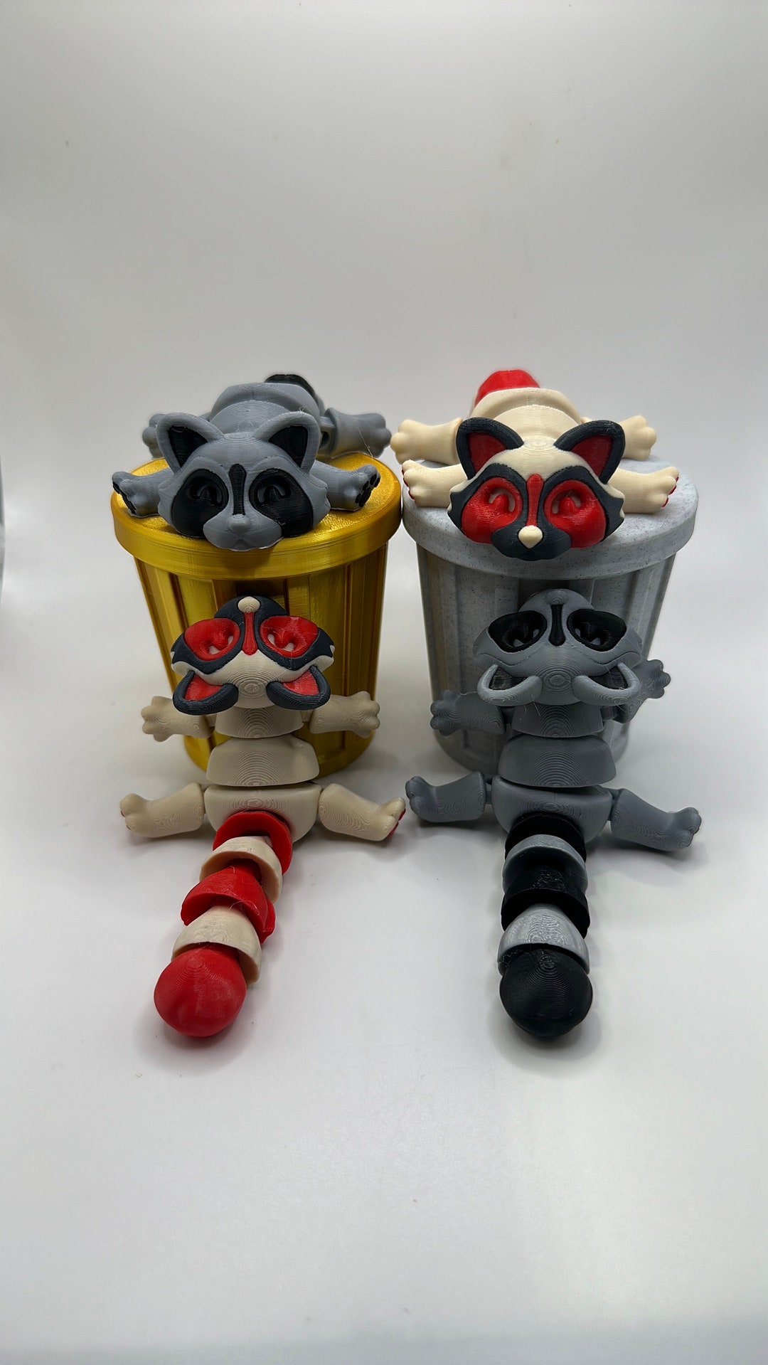 Trash Panda 3D Printed, Articulated Raccoon Figurine, Optional Marble ...