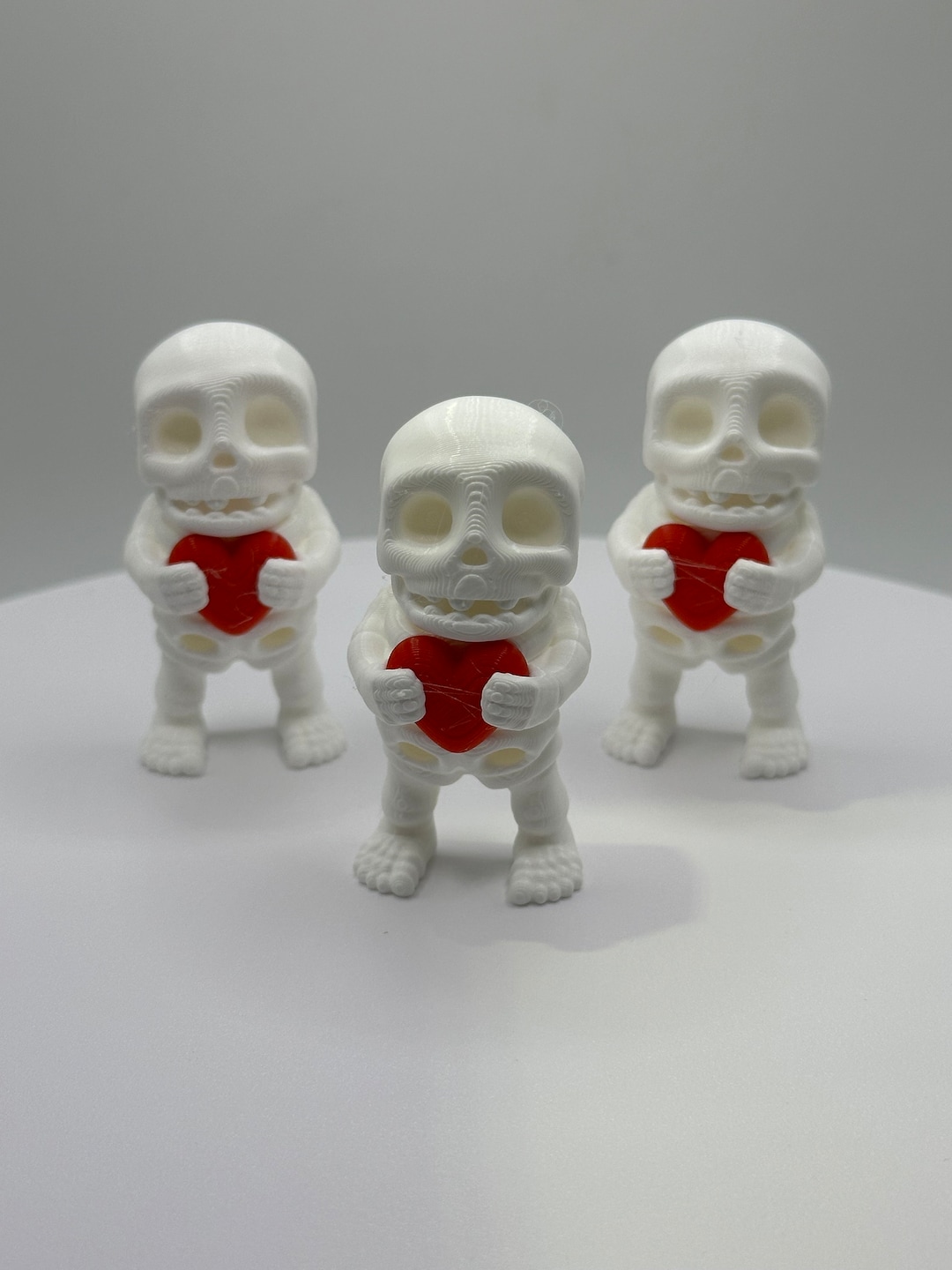 Valentines Tiny Skeleton Figurine 3D Printed, Optional Trash Can ...