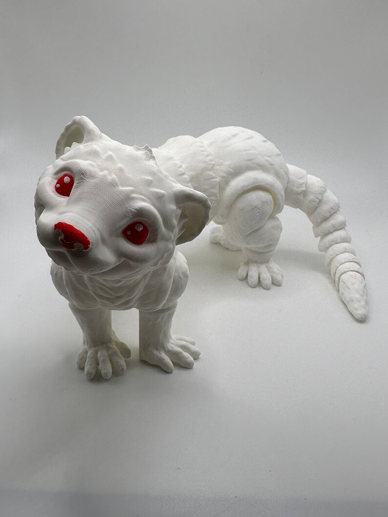 Flexi Albino Ferret Figurine 3D Printed, Jumbo Ferret Home Decor ...