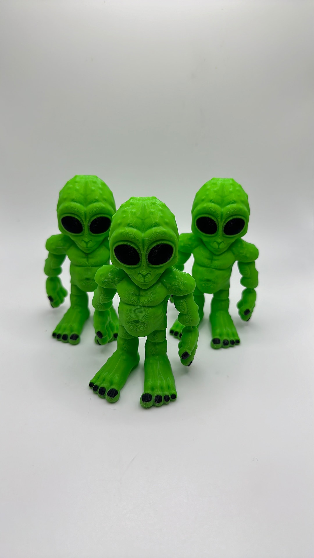 Flexi Alien Figurine 3D Printed, Mini Extraterrestrial Toy, Optional ...