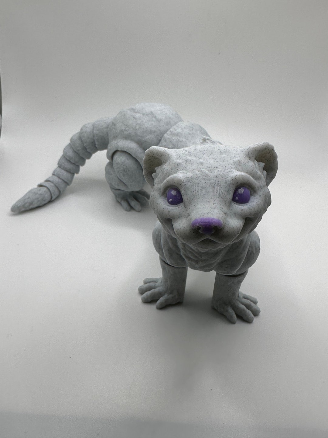 Flexi Marble Ferret Figurine 3D Printed, Jumbo Ferret Home Decor ...