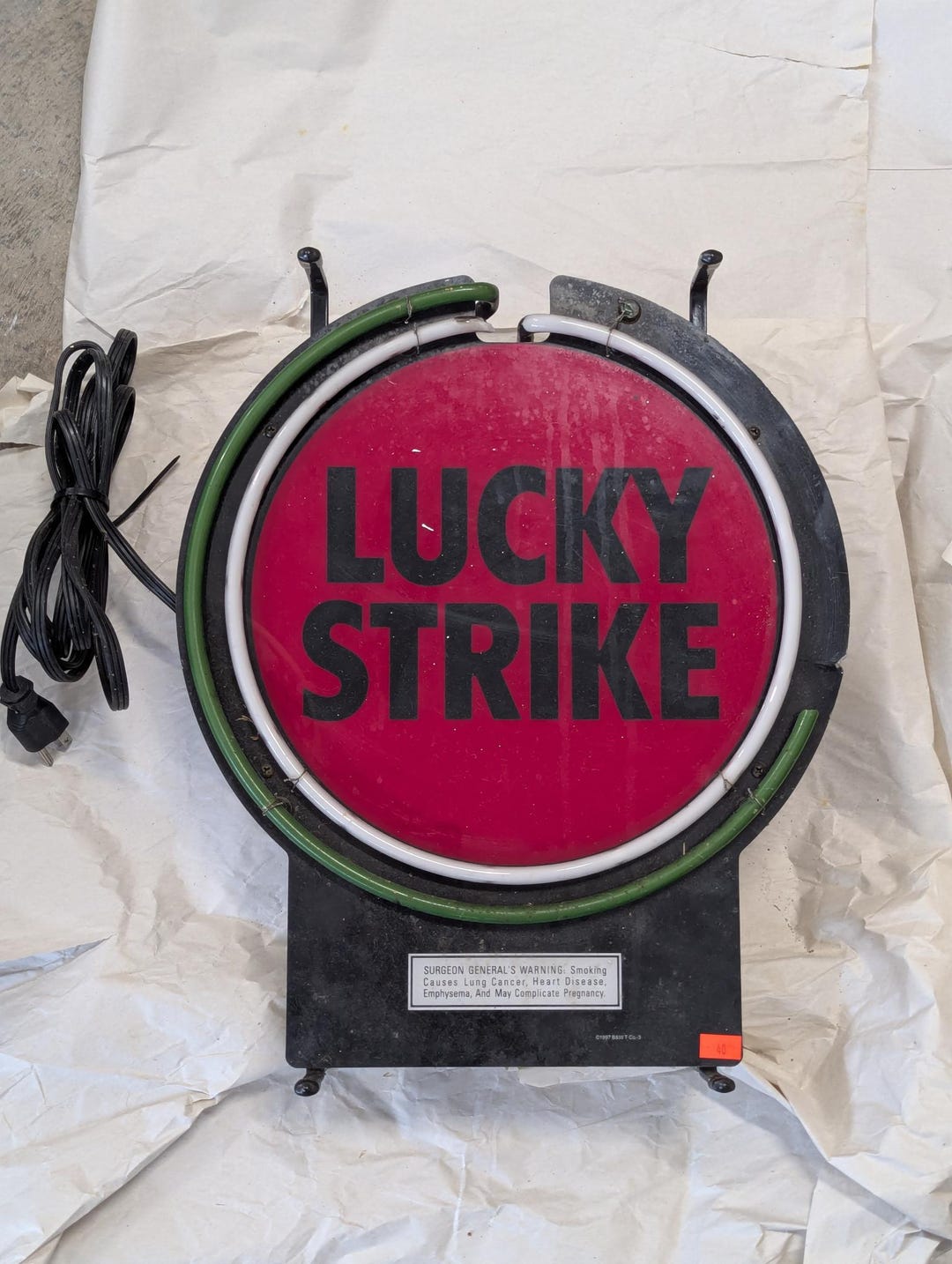 Vintage Lucky Strike Lighted Advertising Sign – As-is Display Piece - Etsy