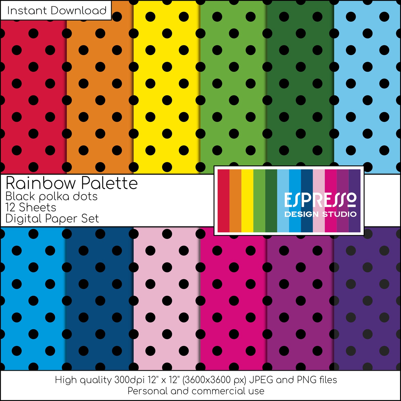 Spotty Pattern Printable Paper | Fun for Kids Projects | Black Polka ...