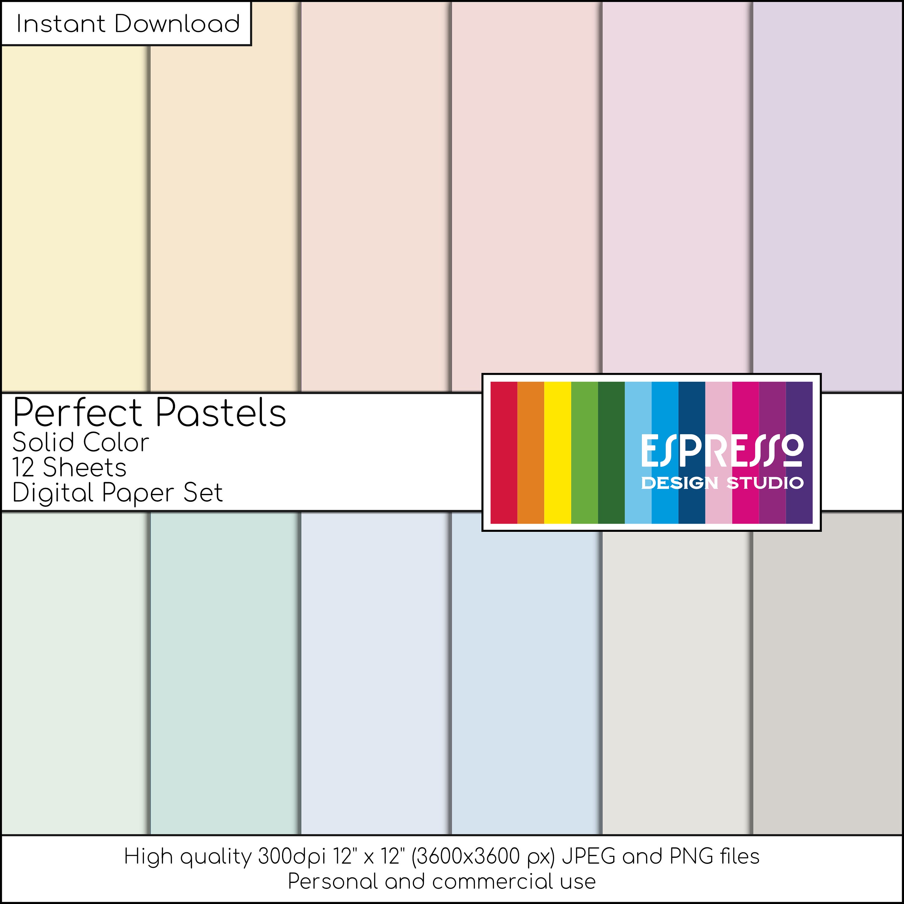 Pastel Digital Paper Solid Color Printables Instant Download Personal ...