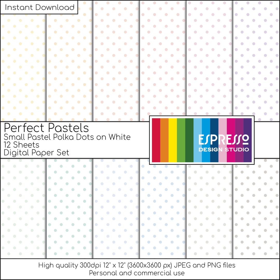 Tiny Cute Pastel Polka Dot Pattern | Printable Digital Paper | School ...