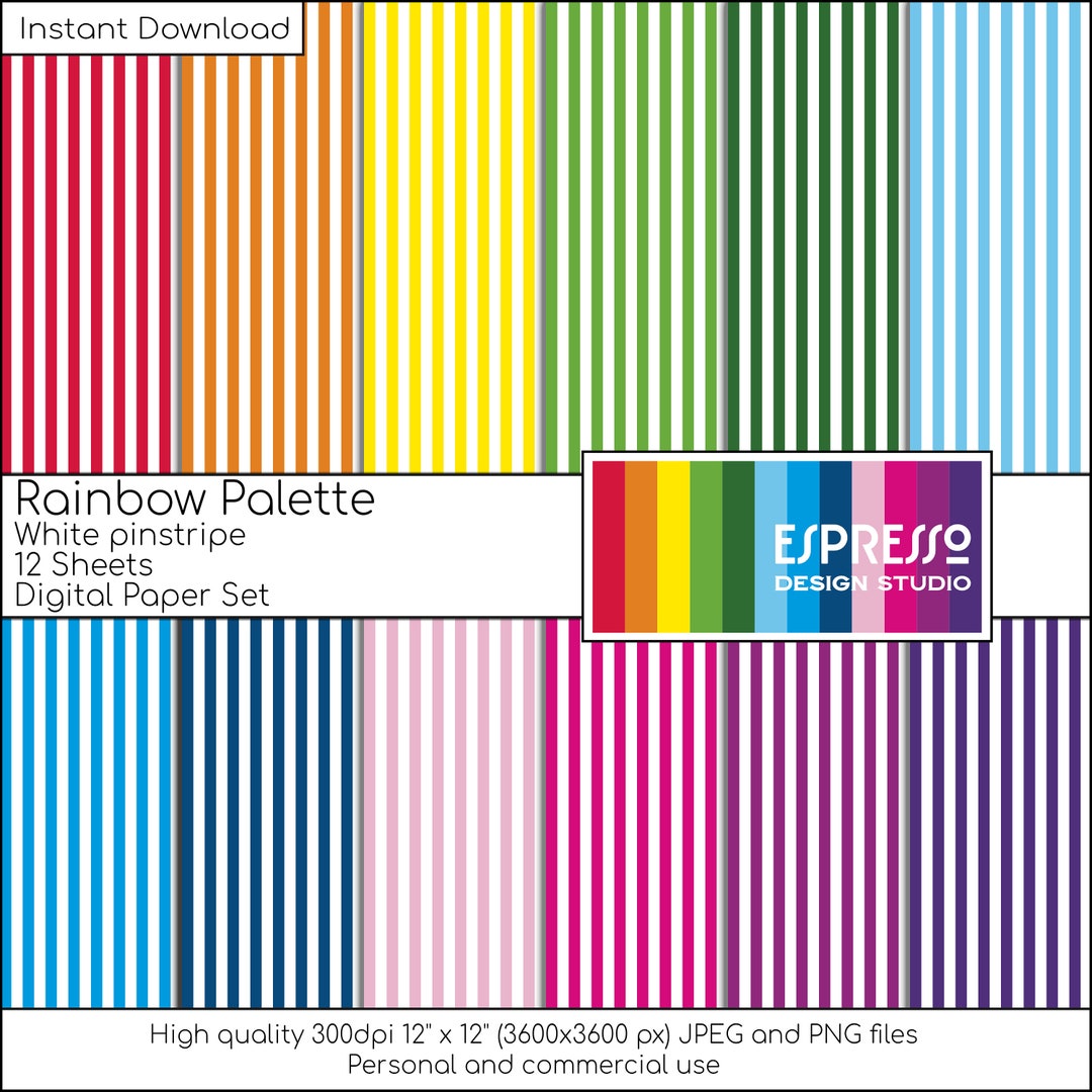 Gift Wrap / Wrapping Paper / Digital Paper / Stripes / Instant Download ...