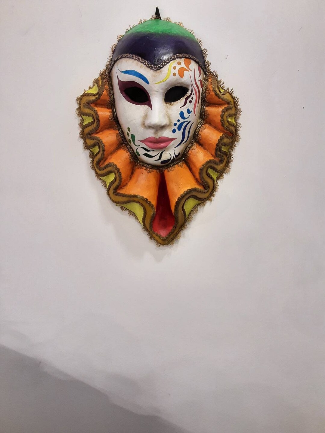 Venetian Pierrot Mask Hand-painted With Baroque Decorations - Etsy