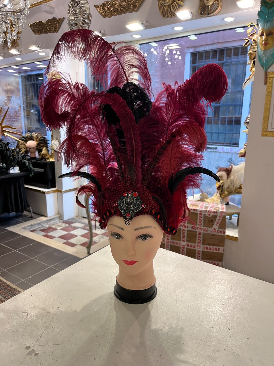 Scenic Venetian Gothic Crown, Original Papier-mâché Mask, Head Piece ...