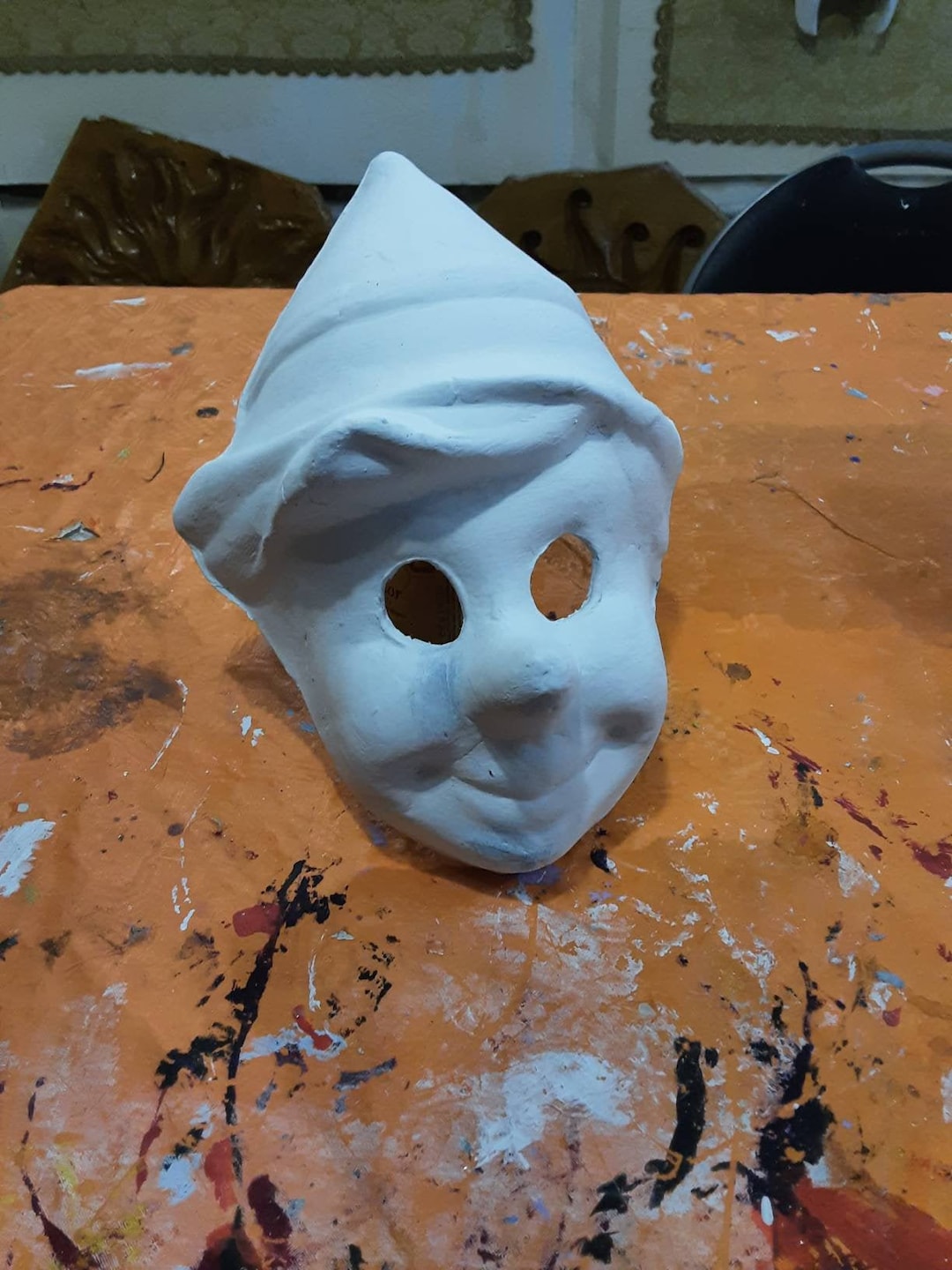 Pinocchio White Venetian Mask to Paint in Papier-mâché, Venetian Mask ...