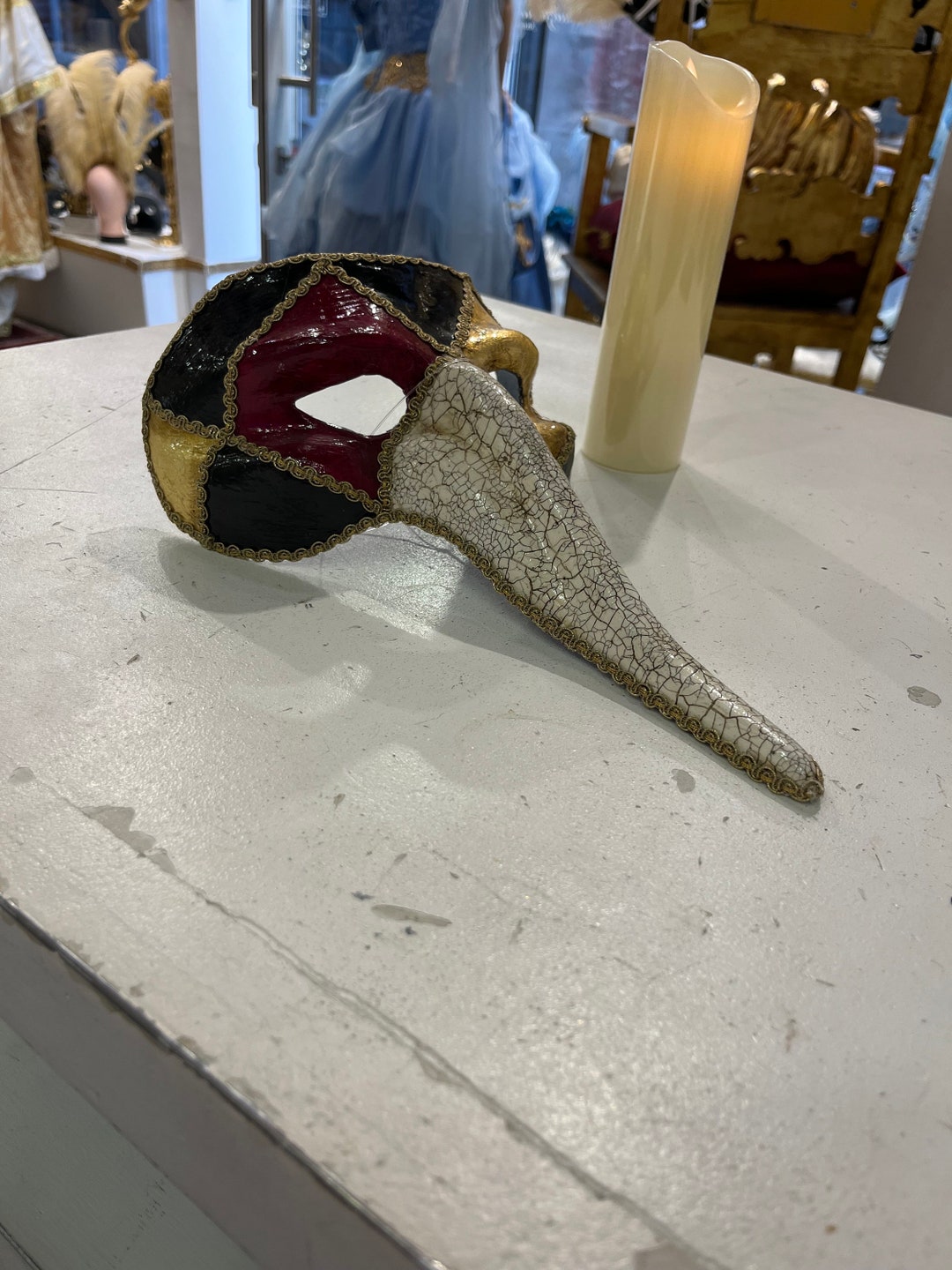 Venetian Scaramouche Nose Mask in Papier Mache From the Commedia Dell ...