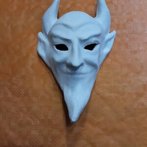 Devil White Venetian Mask to Paint in Papier-mâché, Devil Mask ...