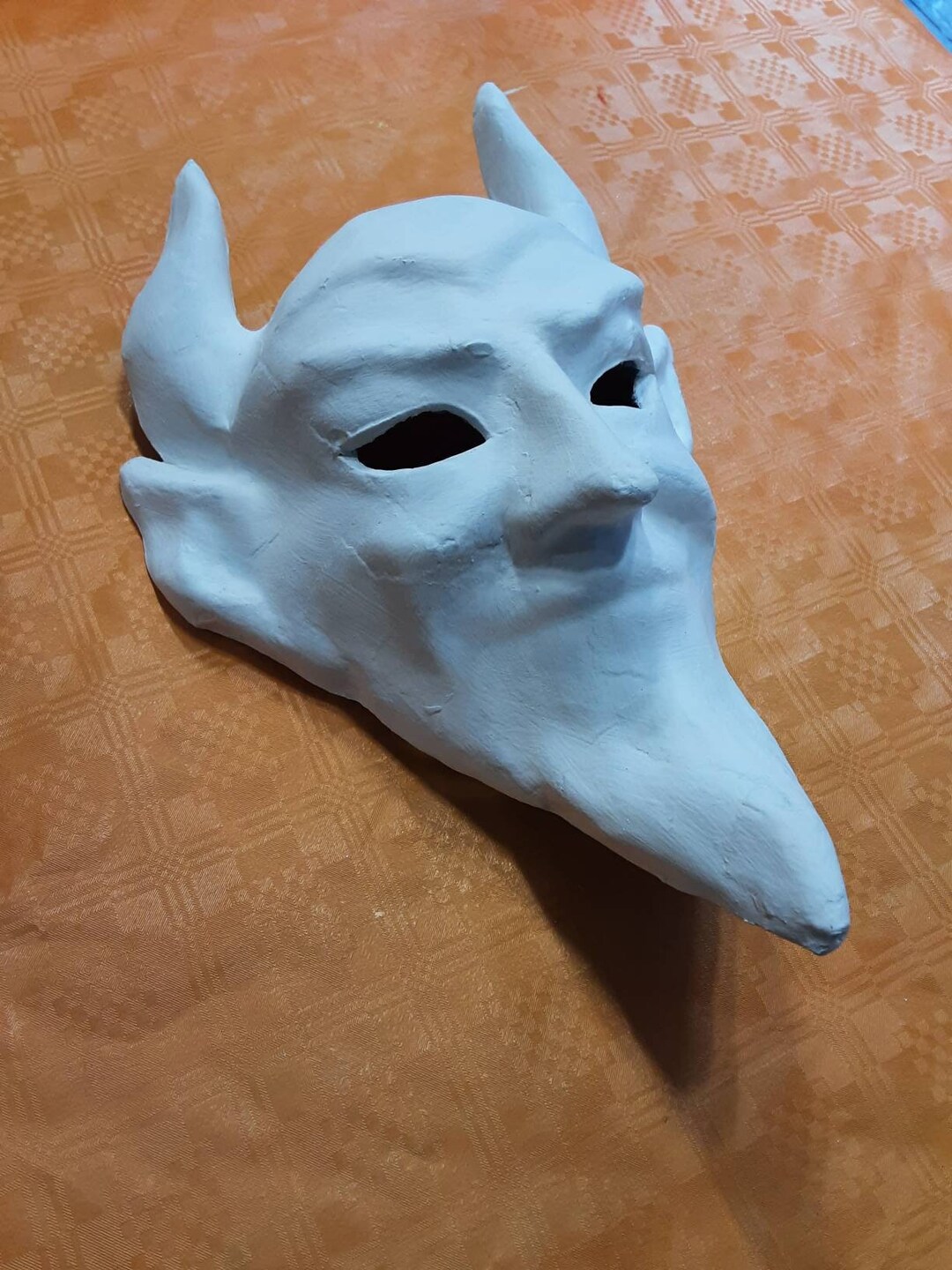Devil White Venetian Mask to Paint in Papier-mâché, Devil Mask ...