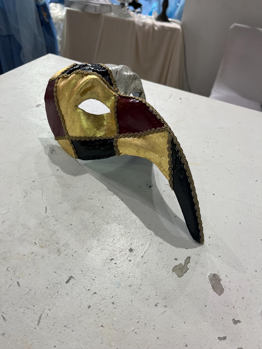 Venetian Turkish Nose Mask Plague Doctor Commedia Dell Arte in Macrame ...