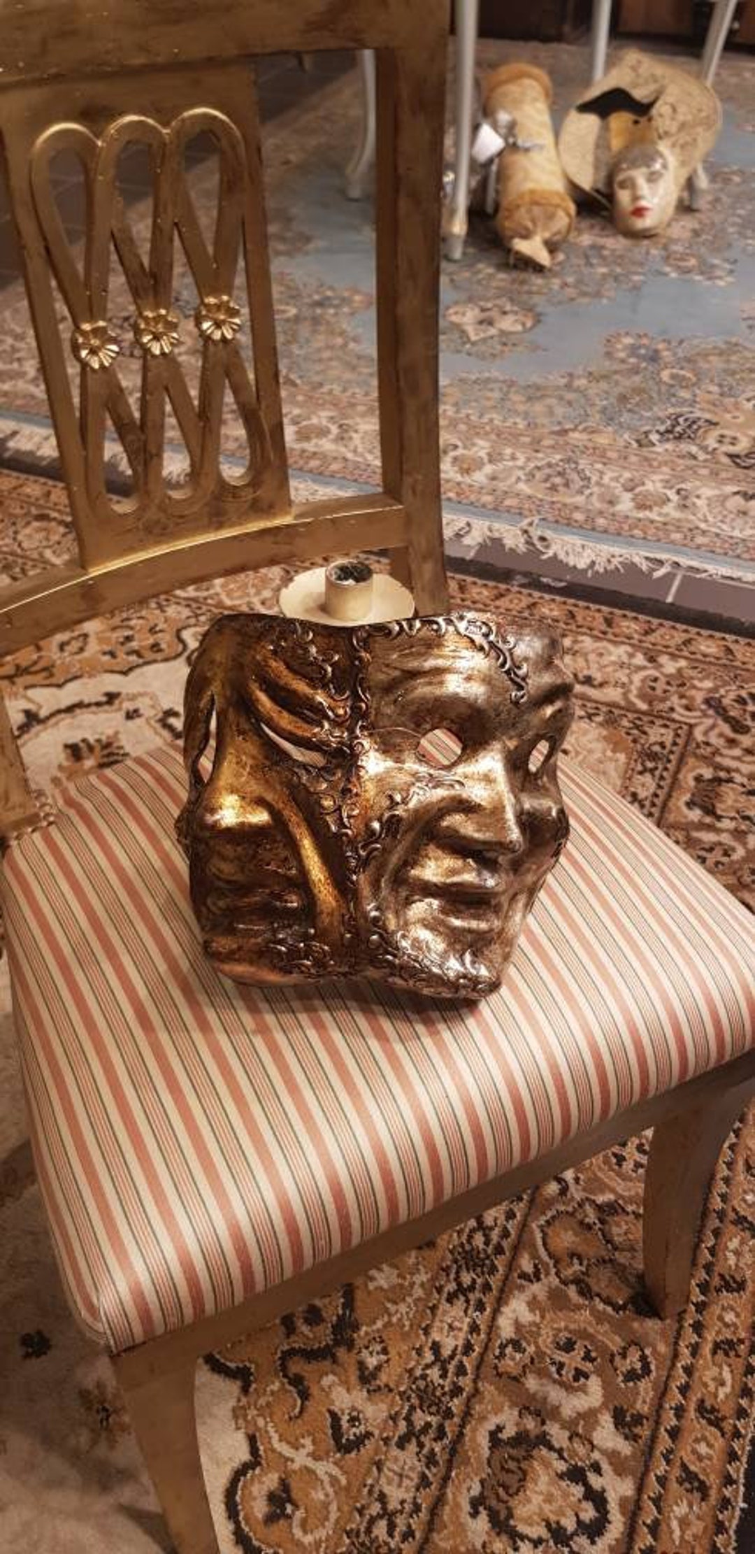 Venetian Tragicomic Double Mask of the Commedia Dell Arte in Papier ...