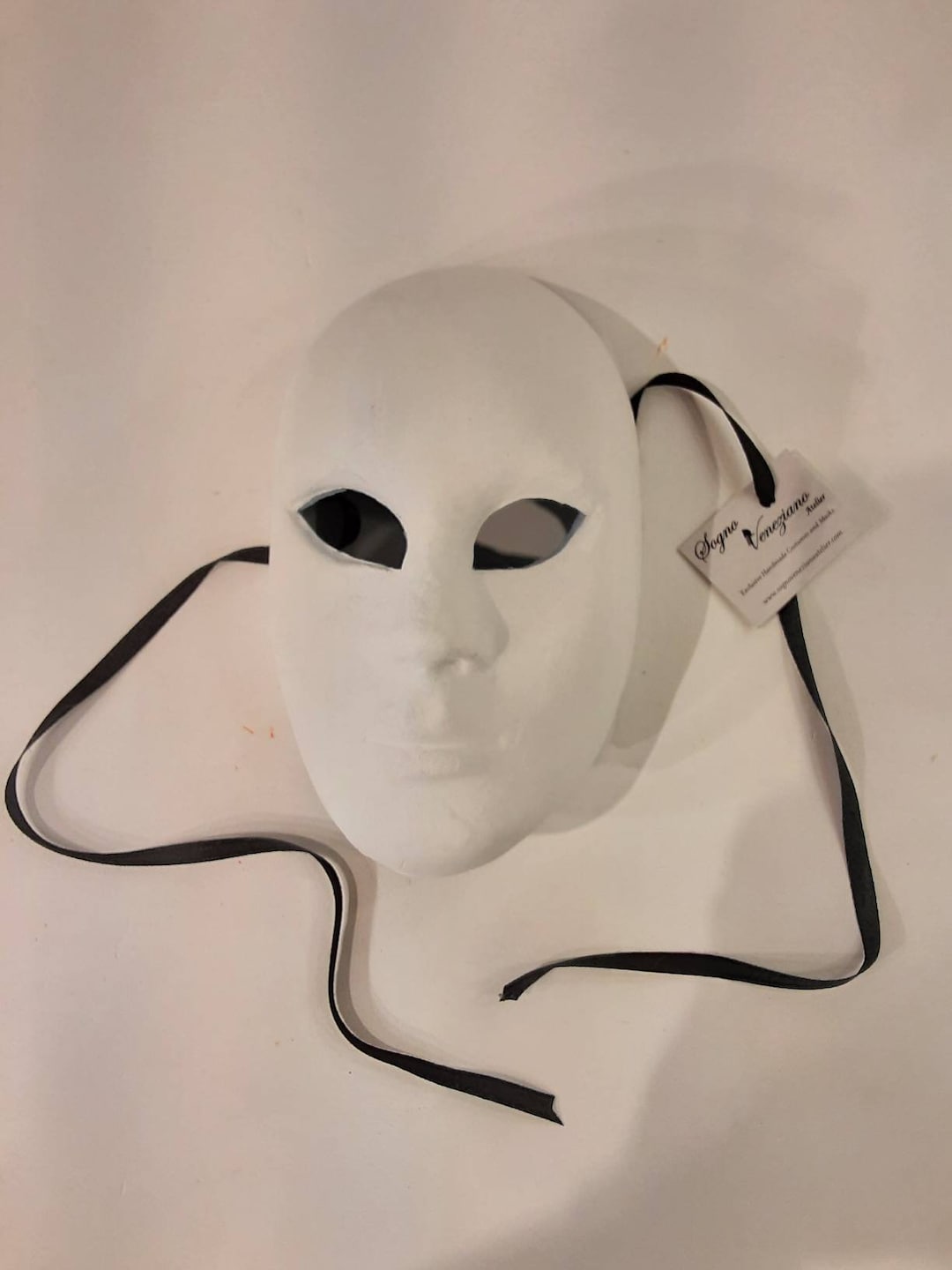 Full Face Venetian Colombina Masks, in White Base Papier Mache to ...
