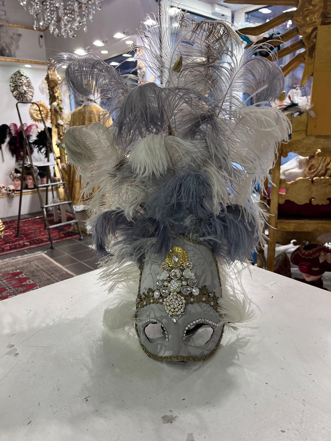 Colombina Original Venetian Swan Mask in Papier-mâché, Hand Decorated ...