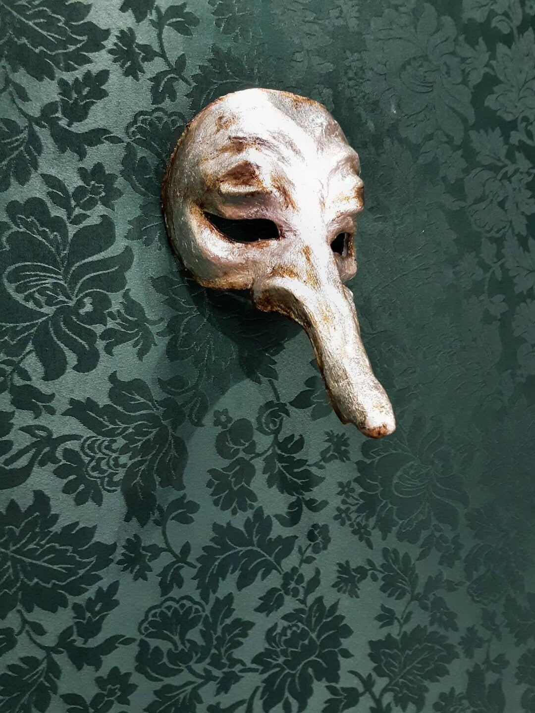 Venetian Mask Nose Zanni Silver Leaf Comedy Dell Arte Handmade - Etsy