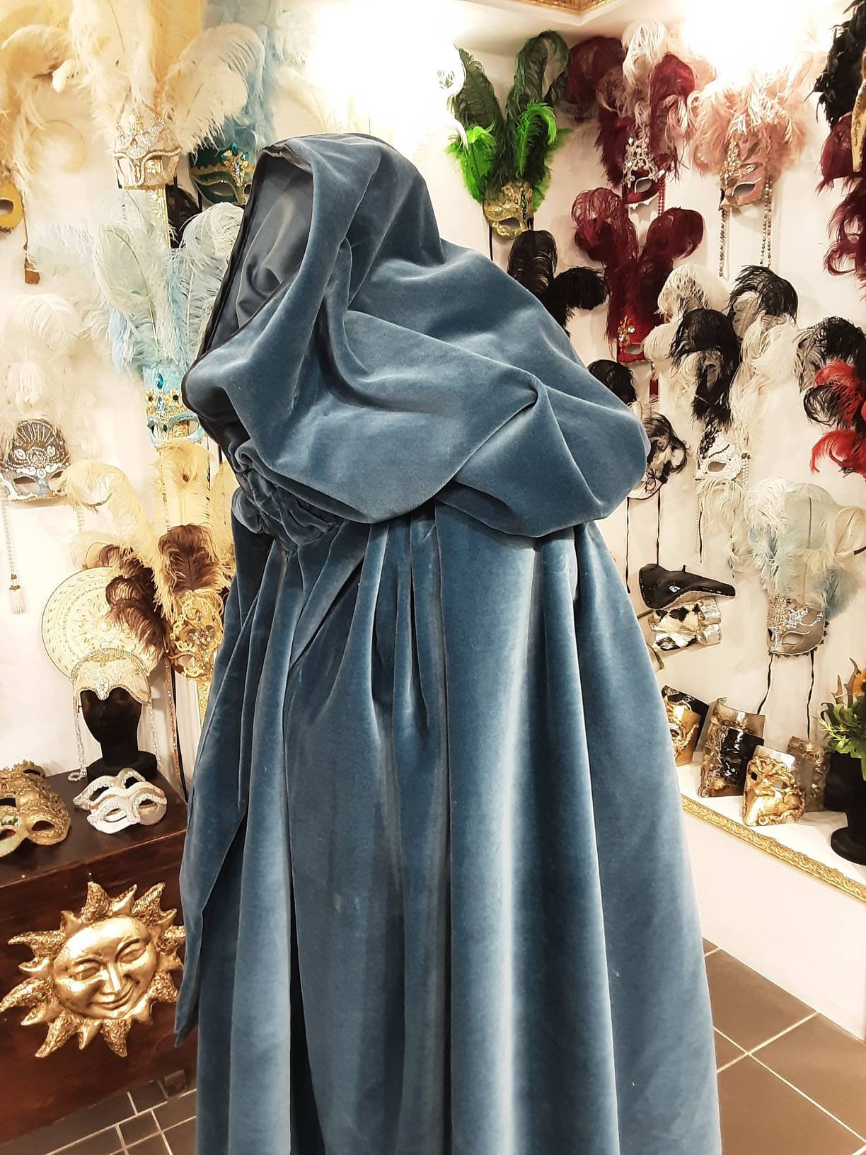 Domino Cloak in Very Warm Velvet Handmade Hand Made Velvet - Etsy