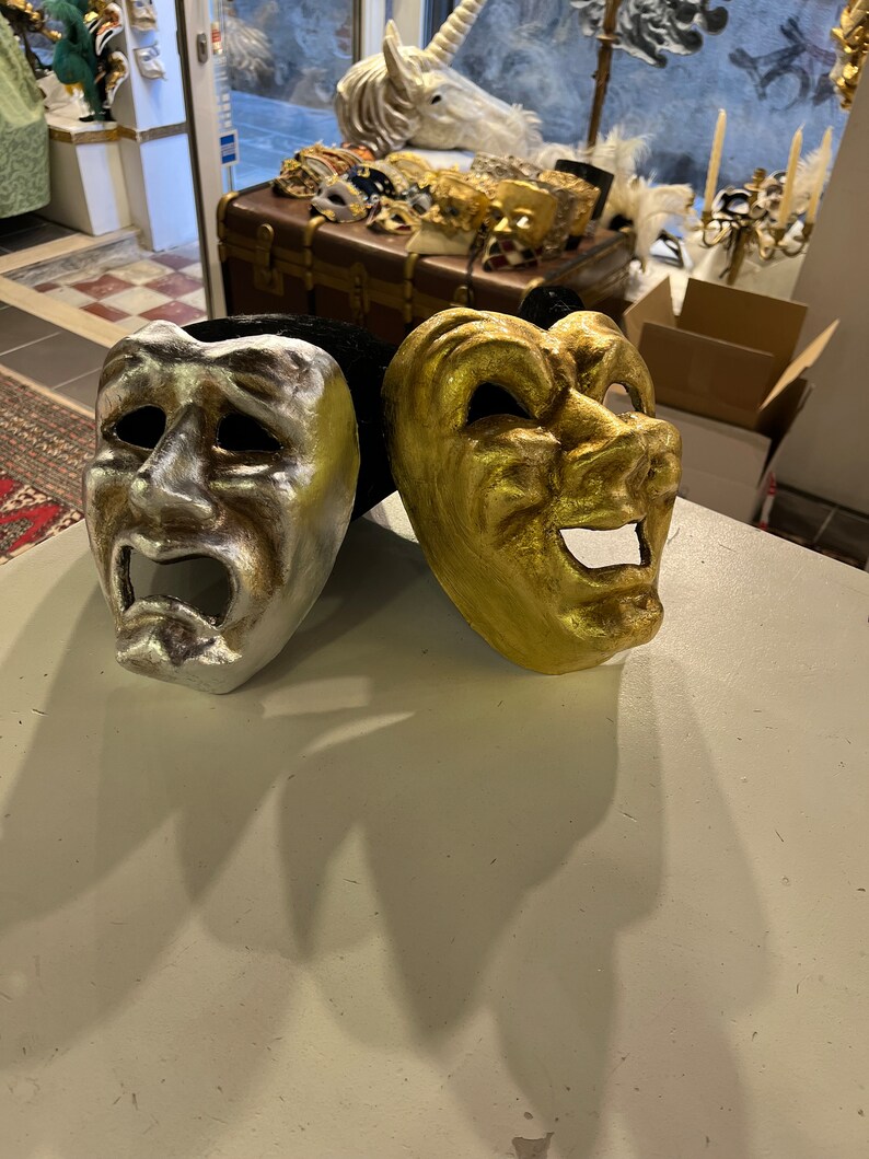 Tragic Mask Comic Mask, Tragicomic Mask Handmade in Papier-mâché, From ...