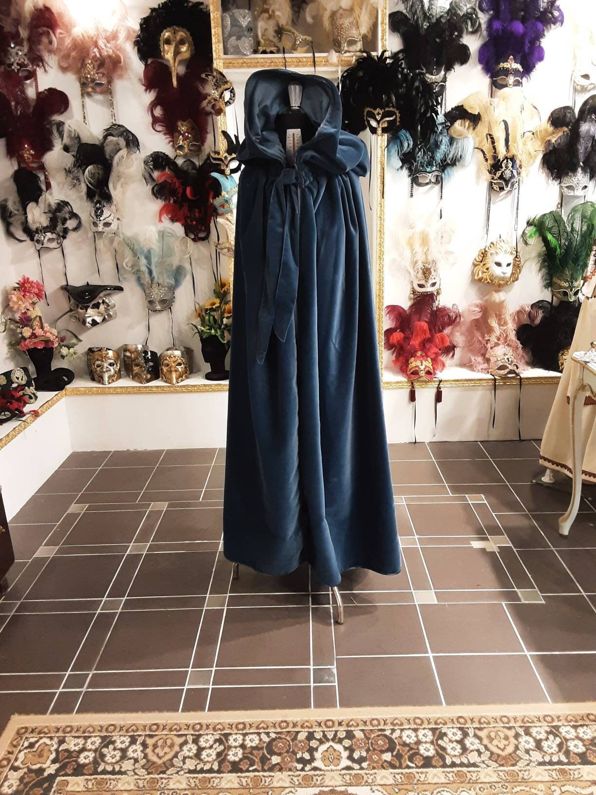 Domino Cloak in Very Warm Velvet Handmade Hand Made Velvet - Etsy