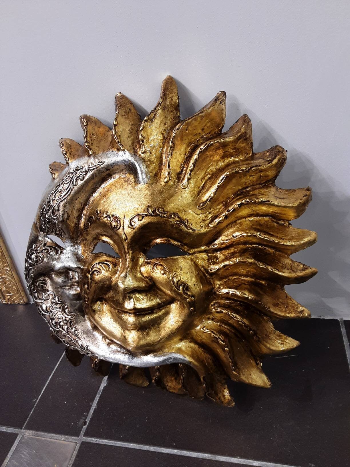 Sole Luna Venetian Mask in Steppedy Paper Handmade Medium - Etsy